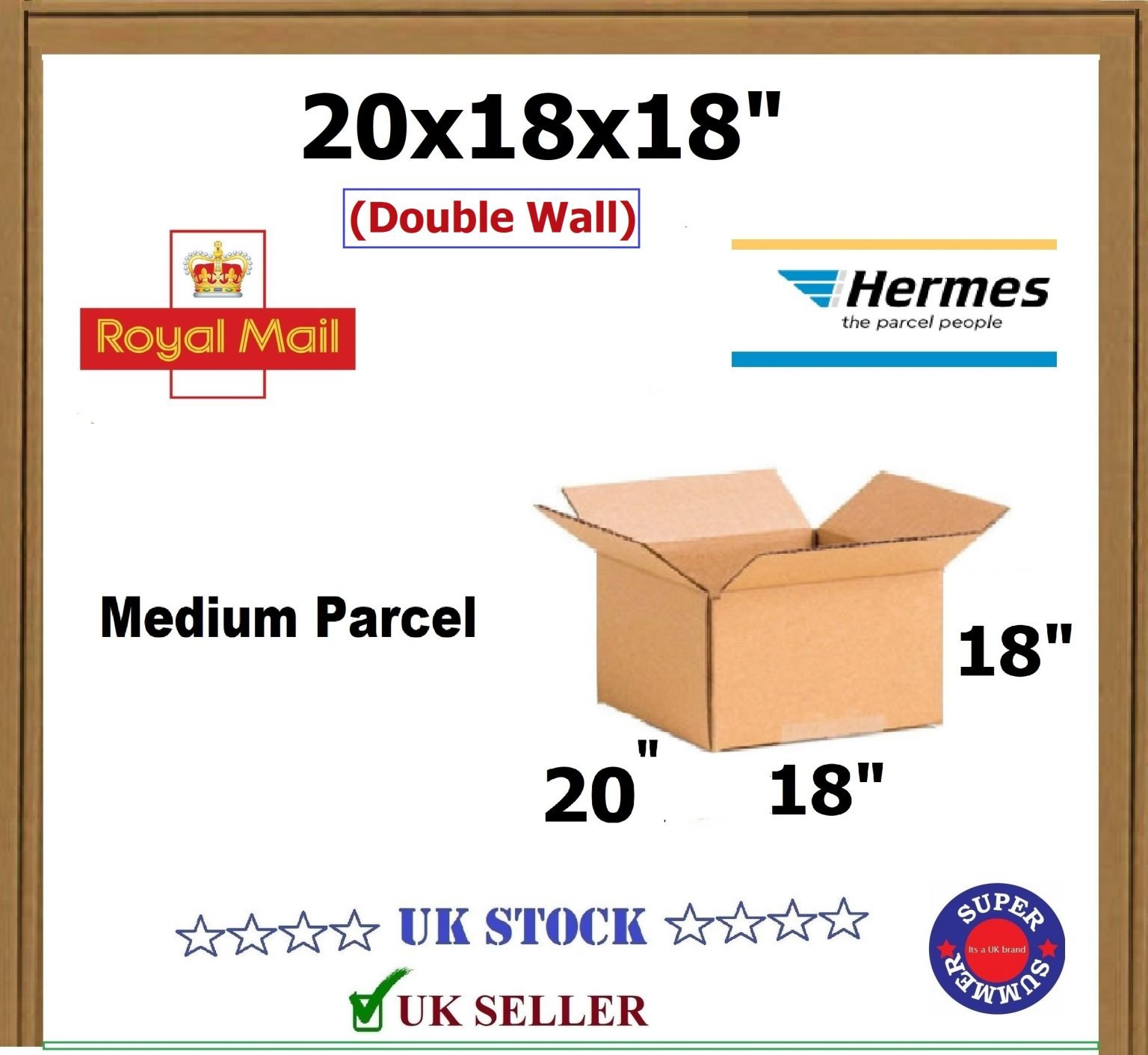 20x18x18" Medium Parcel (Double wall) Royal Mail Cardboard Boxes Postal ...